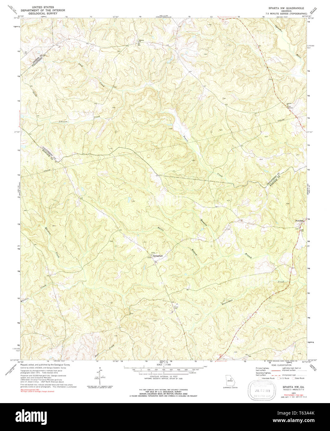 Sparta georgia map hi-res stock photography and images - Alamy
