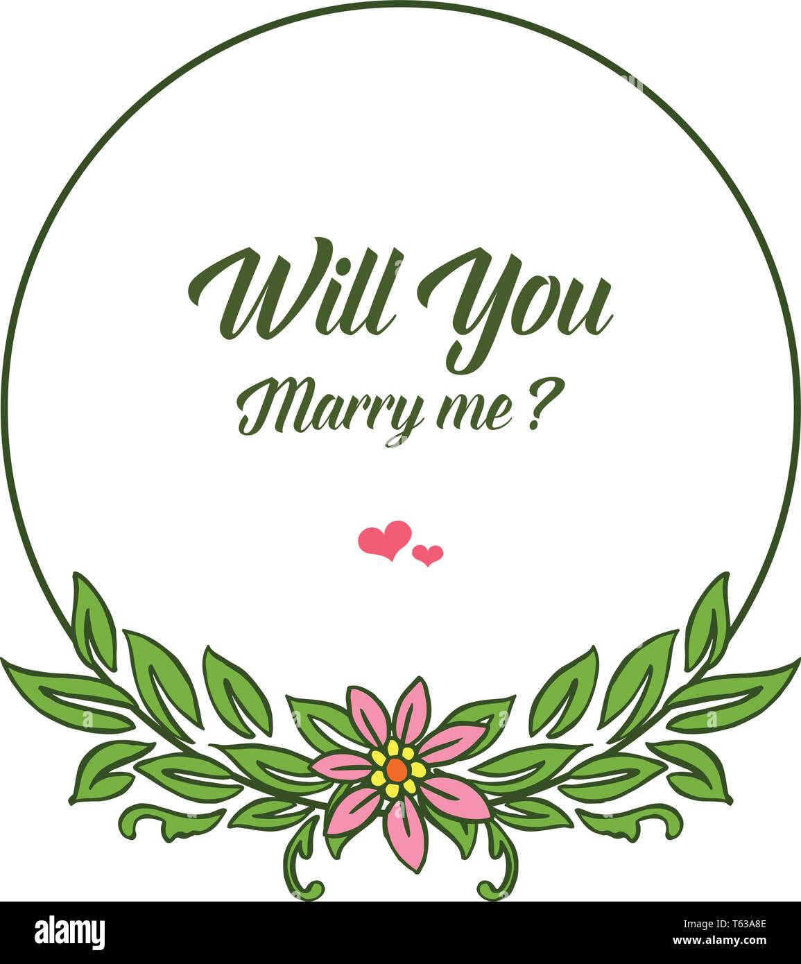 Vector illustration various style leaf floral frame with writing will ...