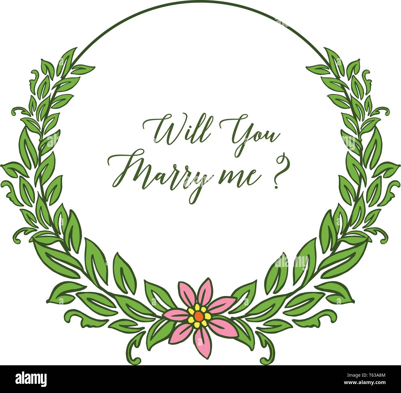 Vector illustration various style leaf floral frame with writing will ...