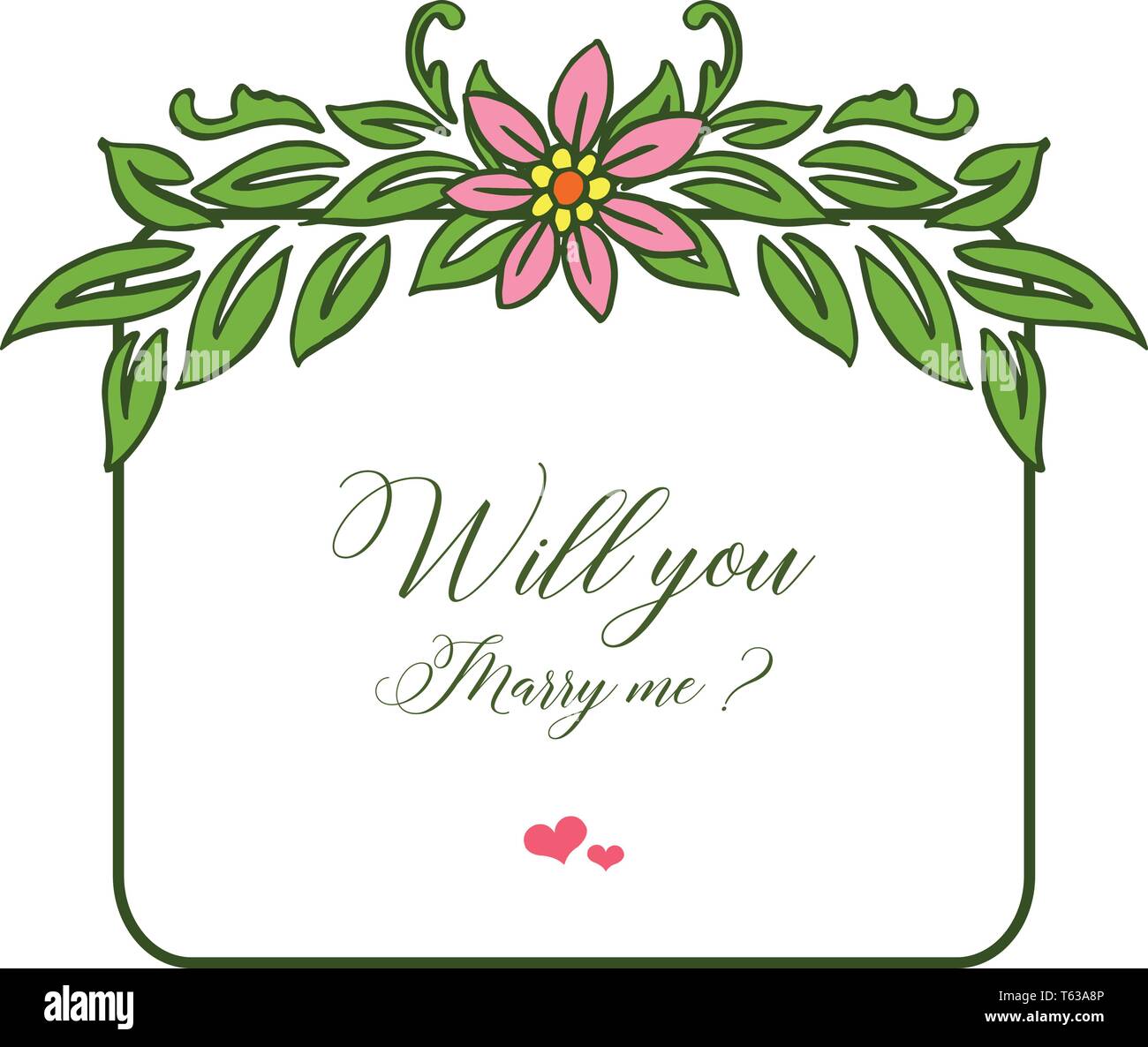 Vector illustration various style leaf floral frame with writing will ...