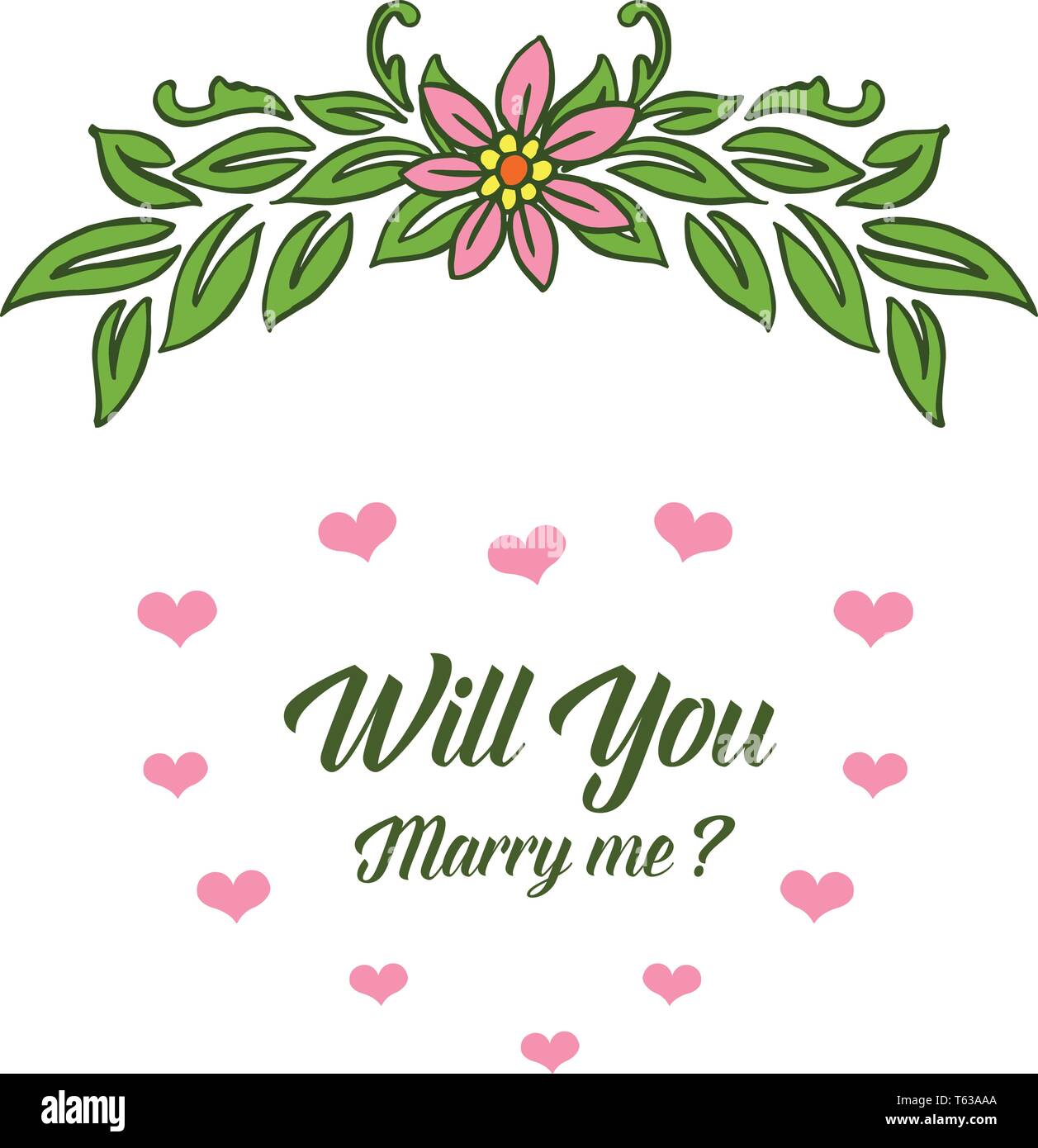 Vector illustration design artwork leaf floral frame with template will ...