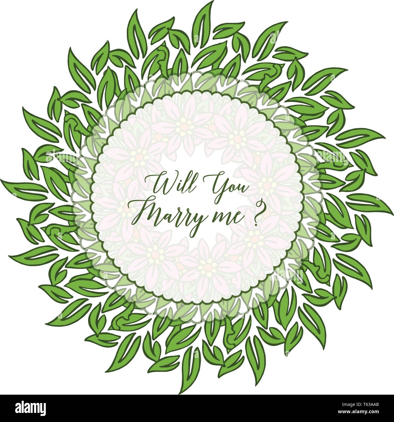 Vector illustration design artwork leaf floral frame with template will ...