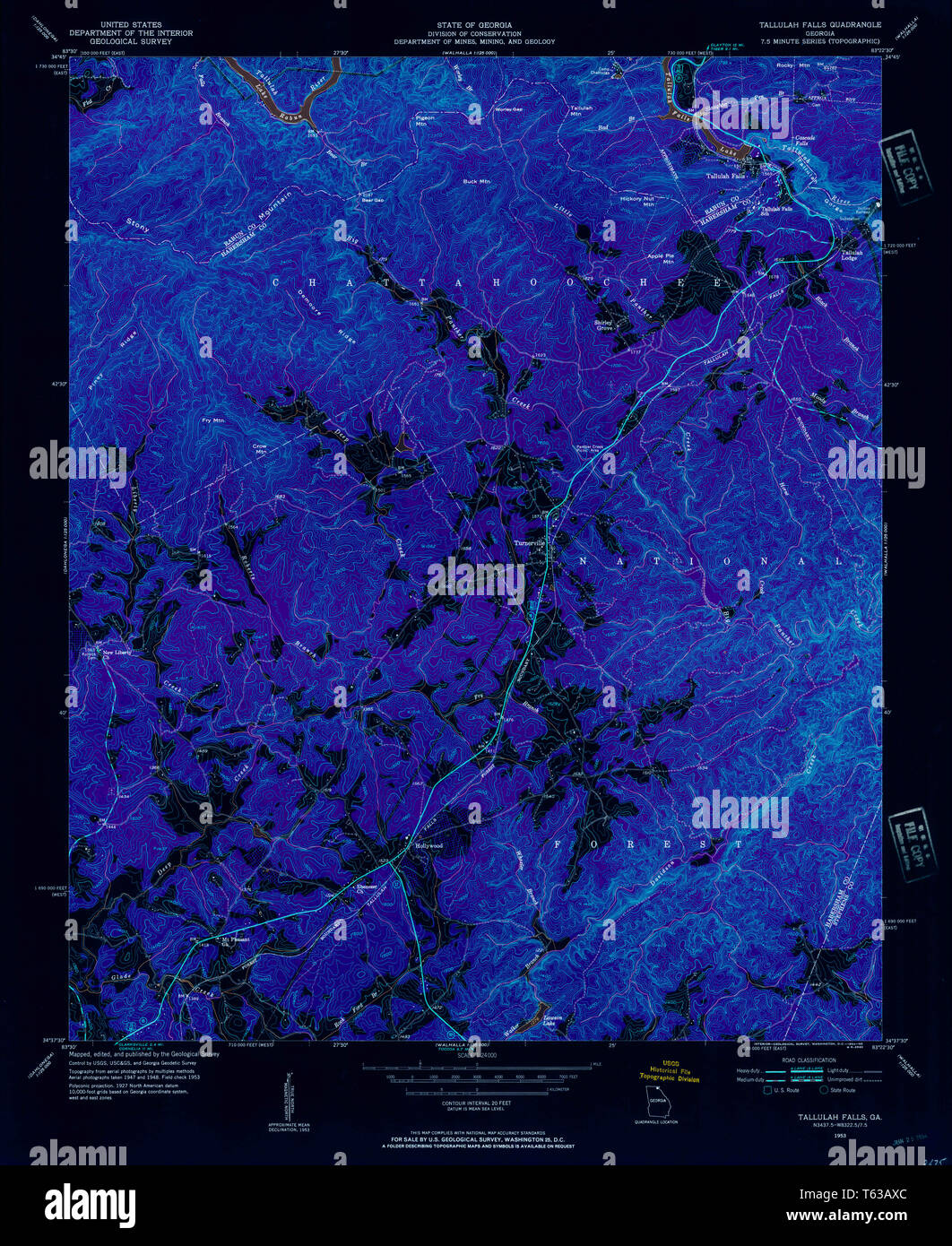 Tallulah map hi-res stock photography and images - Alamy