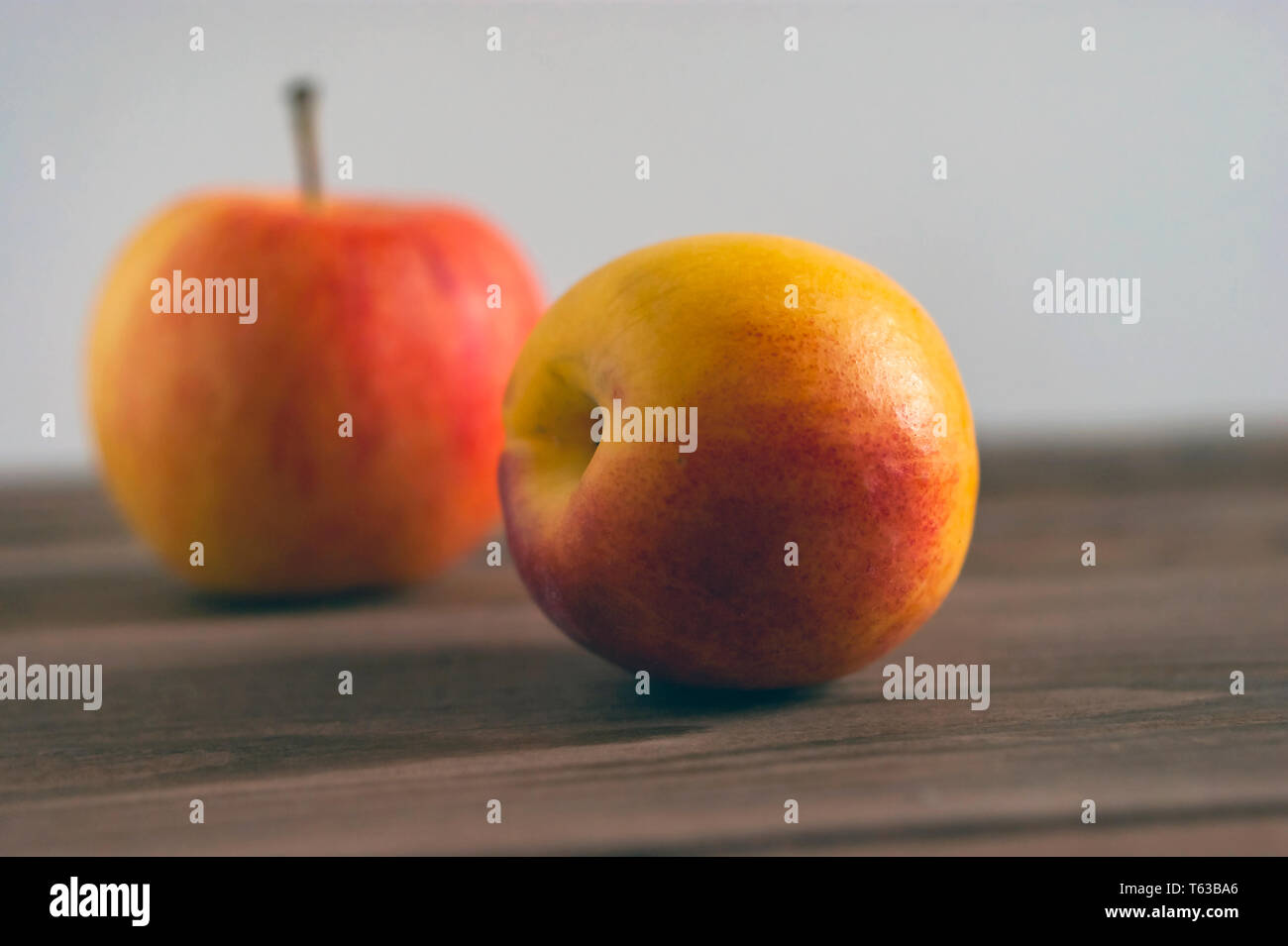 A Whole Nectarine Fruit, Peach with Smooth Skin of the Family Rosaceae ...