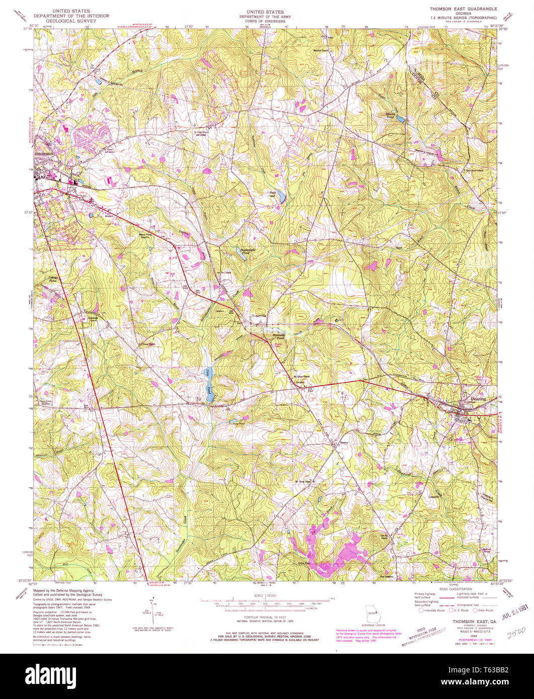 Thomson georgia map hi-res stock photography and images - Alamy