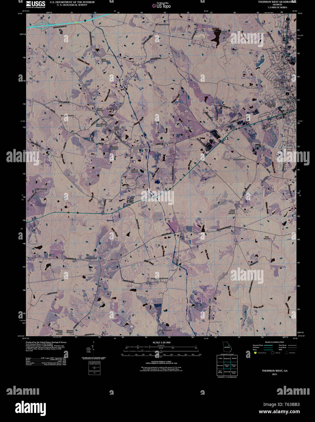 Thomson georgia map hi-res stock photography and images - Alamy