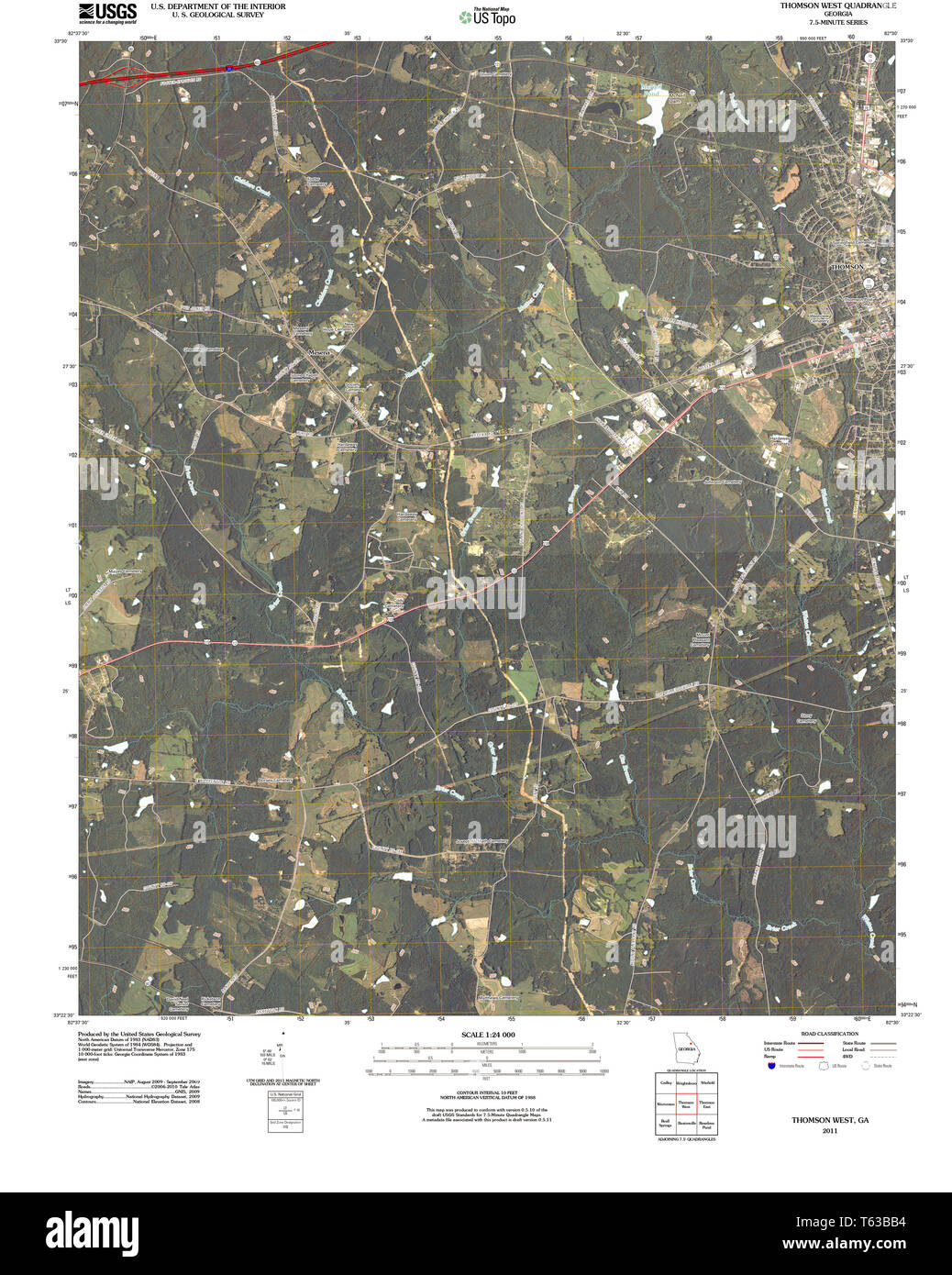 Thomson georgia map hi-res stock photography and images - Alamy