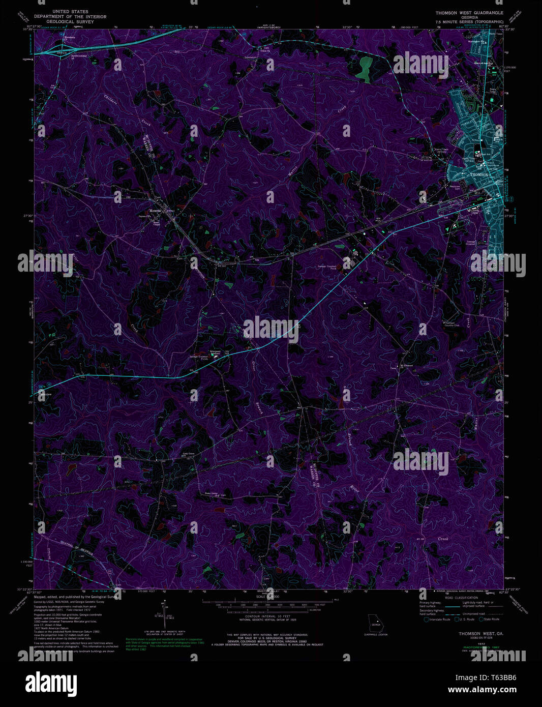 Thomson georgia map hi-res stock photography and images - Alamy