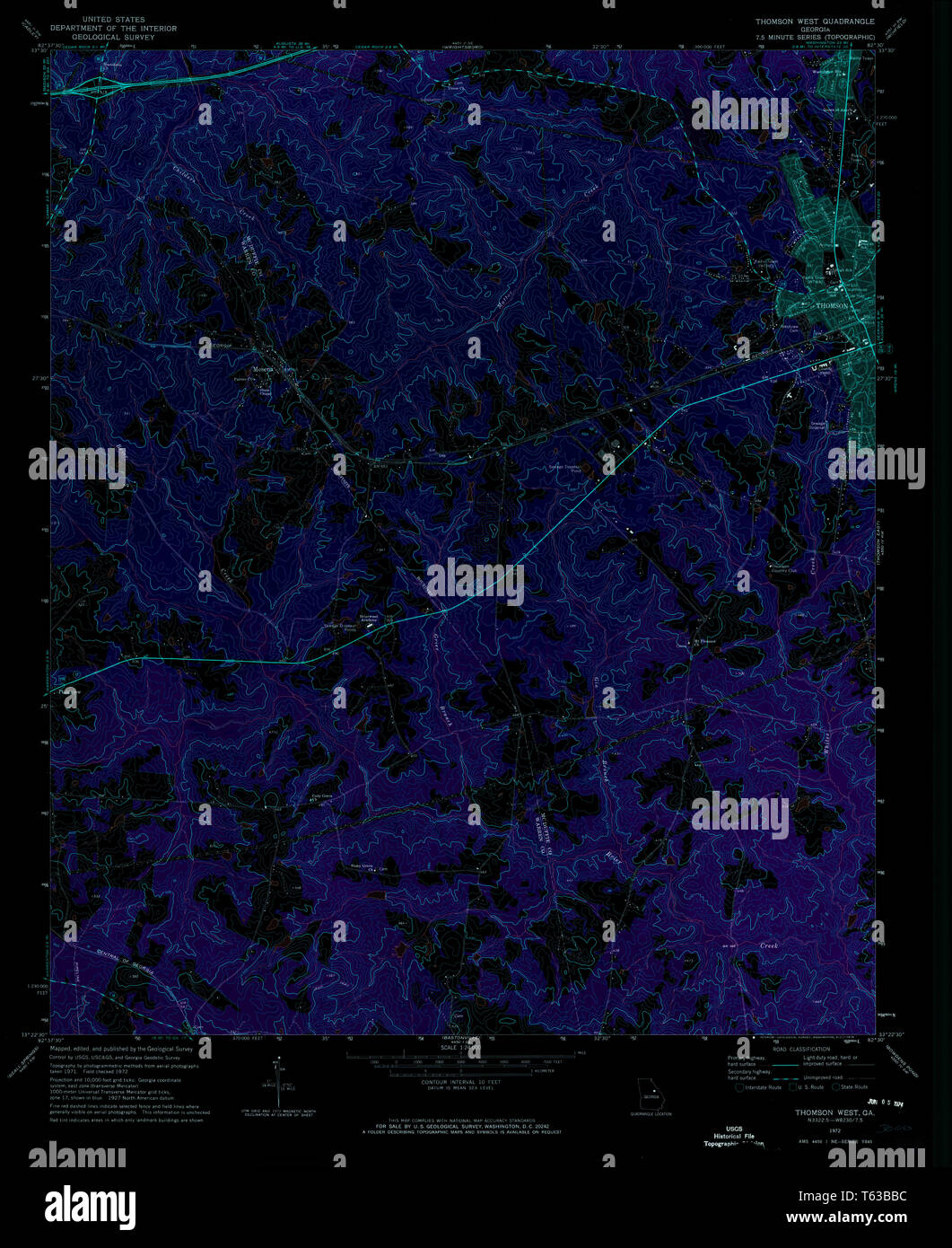 Thomson georgia map hi-res stock photography and images - Alamy