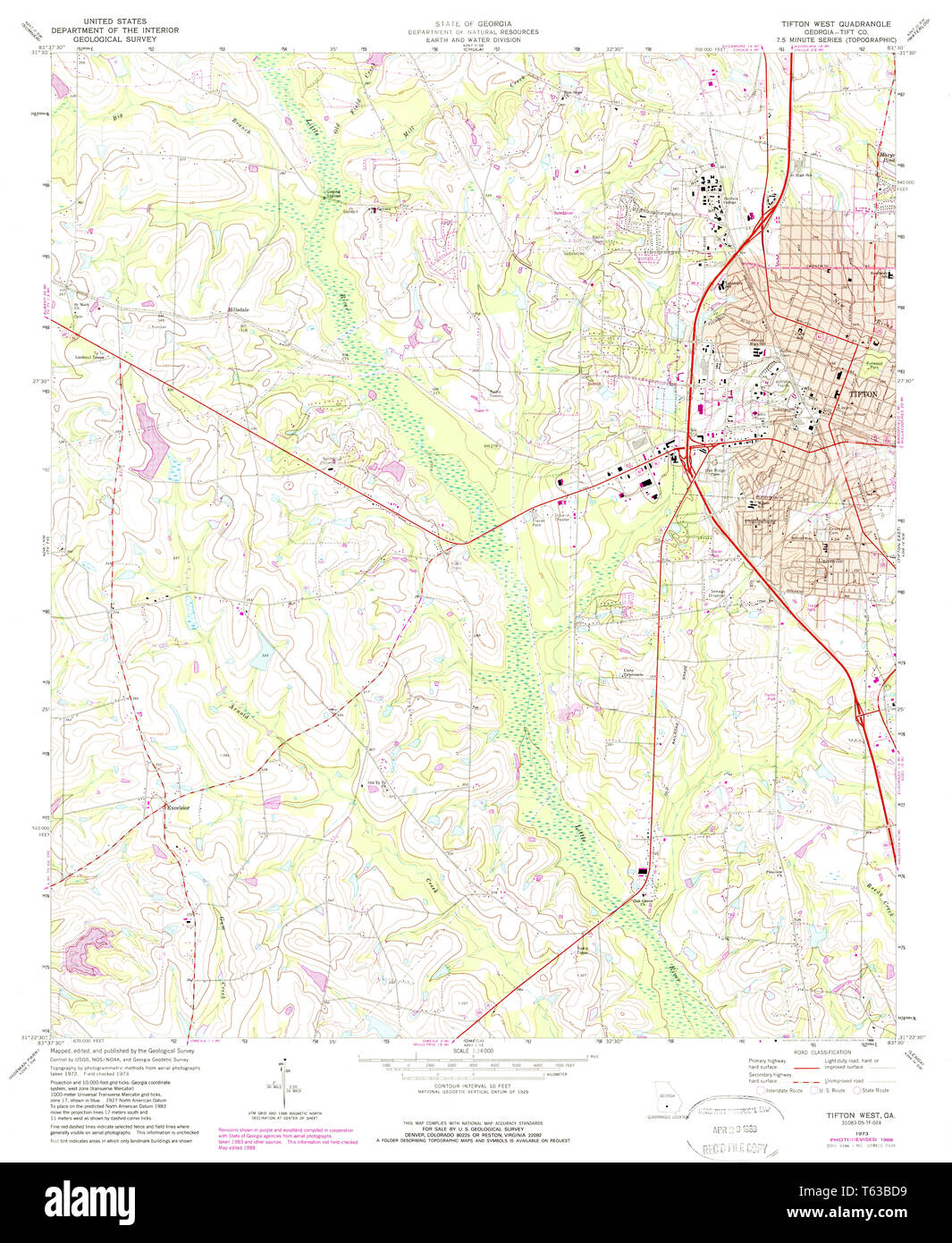 Map of tifton hi-res stock photography and images - Alamy