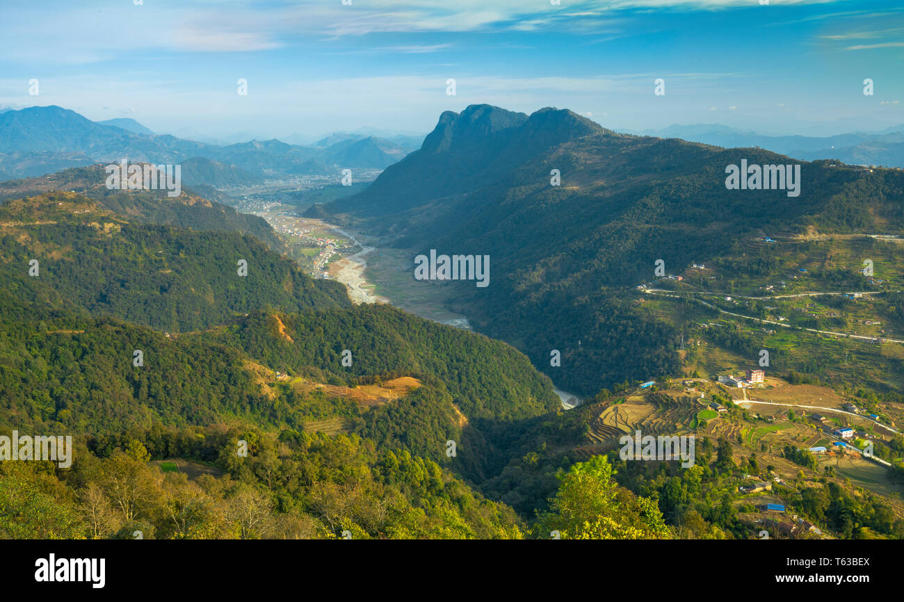 Dhampus is famous trekking destination in Nepal.close up view of Mount ...