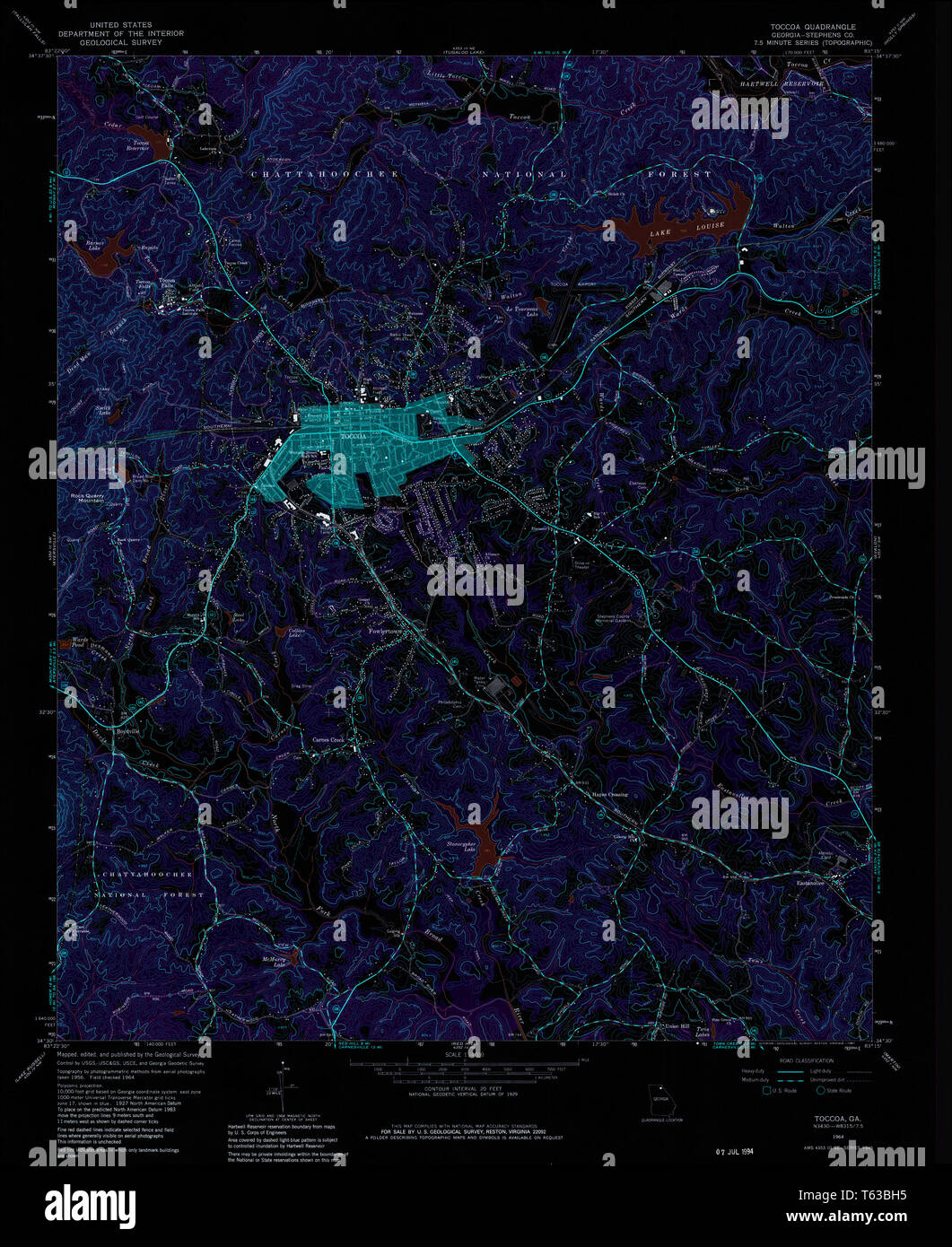 Map of toccoa hi-res stock photography and images - Alamy