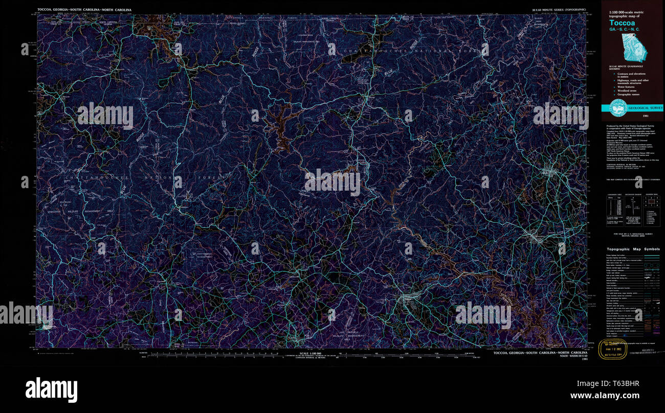Map of toccoa hi-res stock photography and images - Alamy