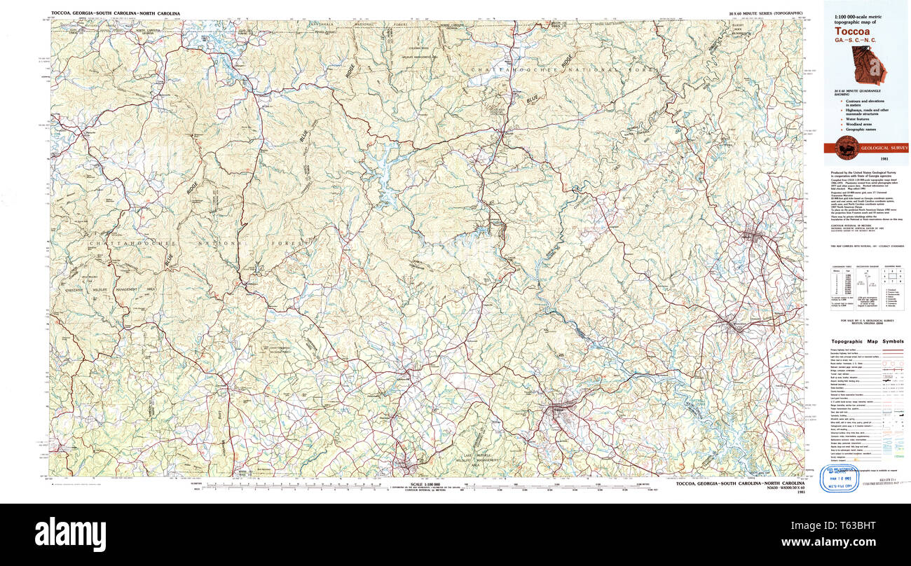 Map of toccoa hi-res stock photography and images - Alamy