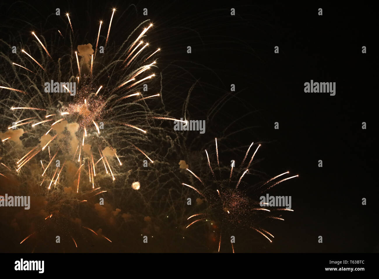 New Year's Eve fireworks and rockets on New Year's Day Stock Photo - Alamy