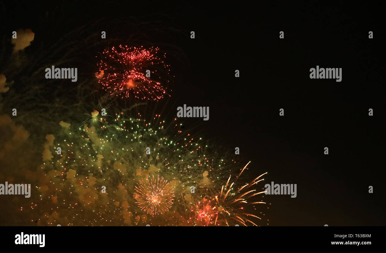 New Year's Eve fireworks and rockets on New Year's Day Stock Photo - Alamy