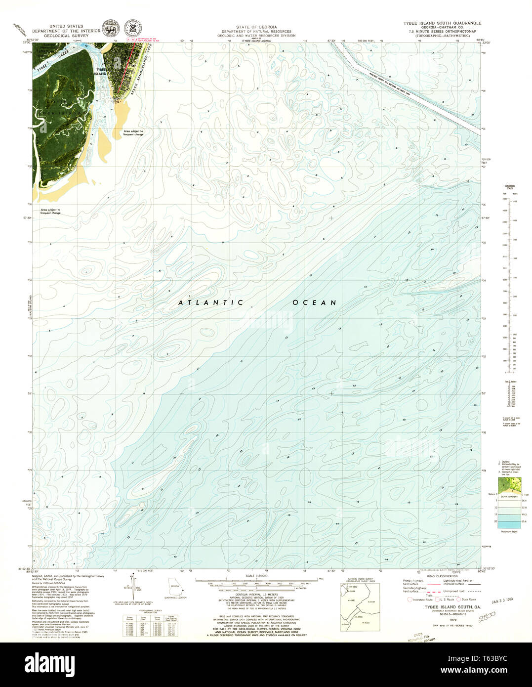Map of tybee island hi-res stock photography and images - Alamy