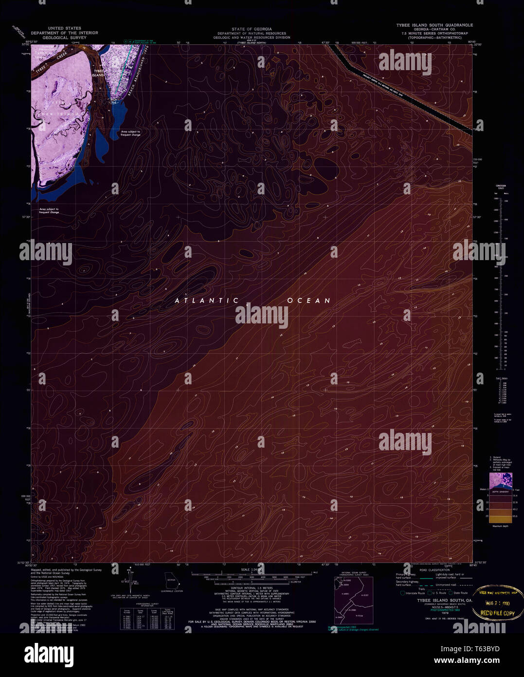 Map of tybee island hi-res stock photography and images - Alamy