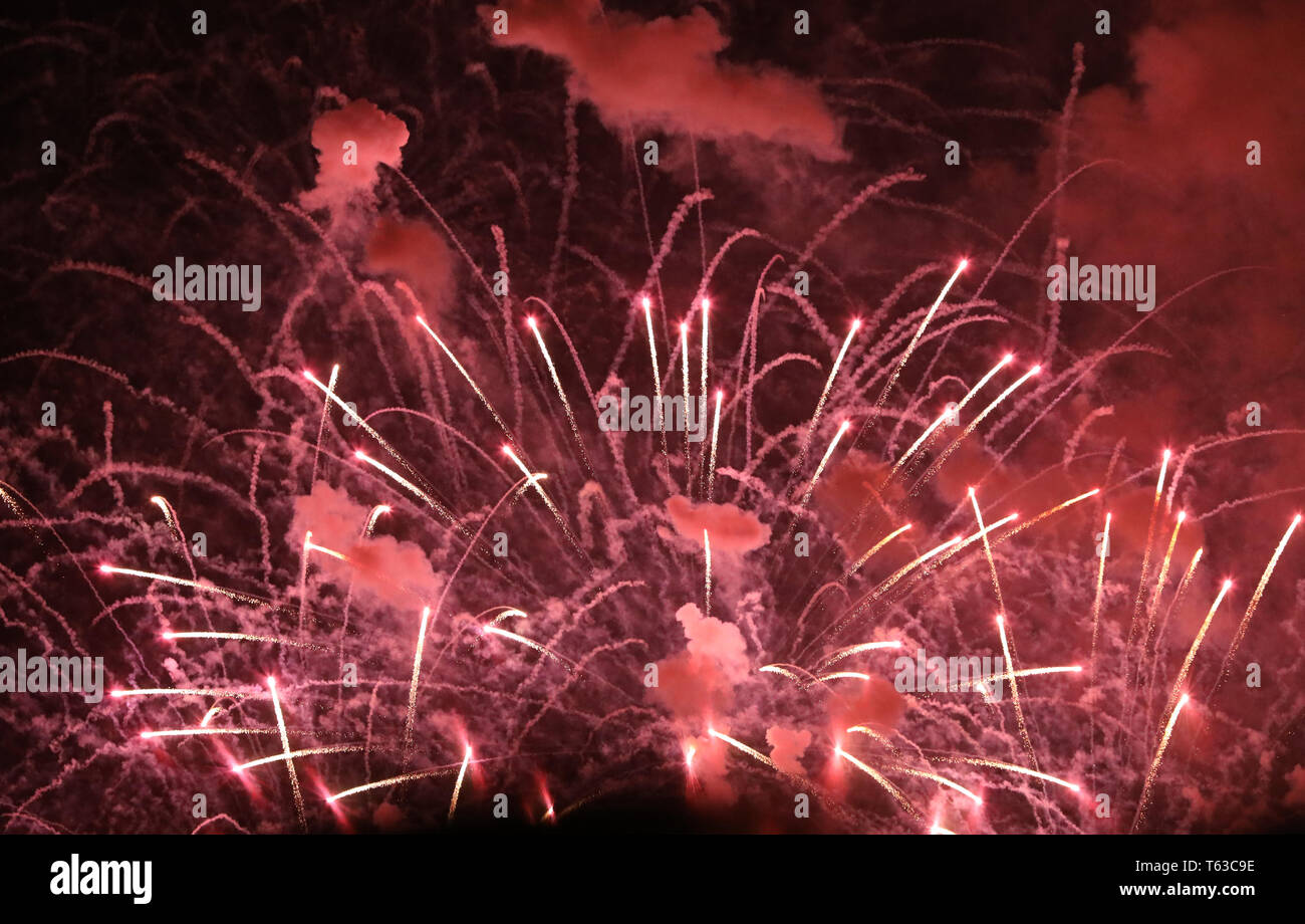 New Year's Eve fireworks and rockets on New Year's Day Stock Photo - Alamy