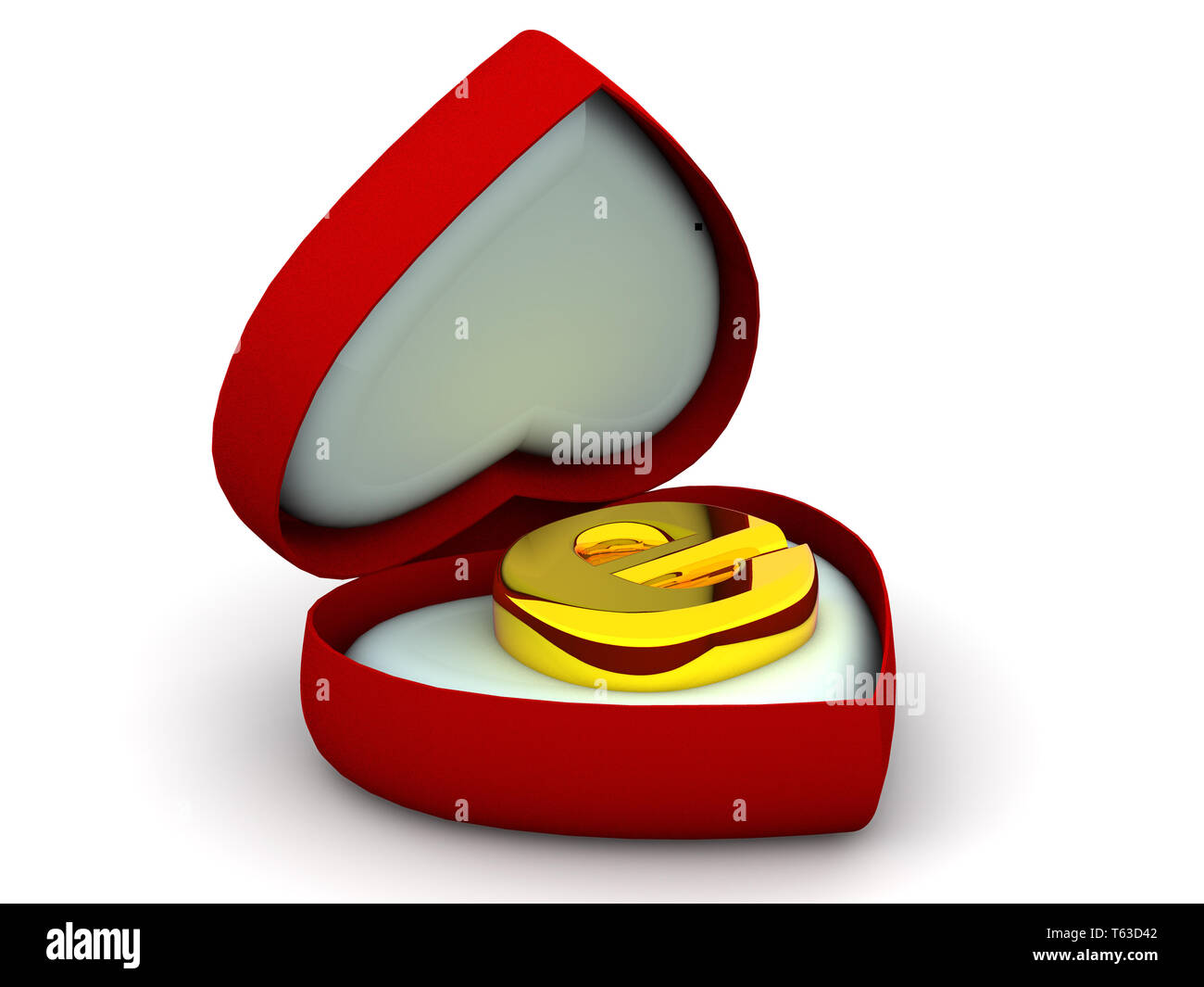 Box as heart with a symbol for internet. 3d Stock Photo - Alamy