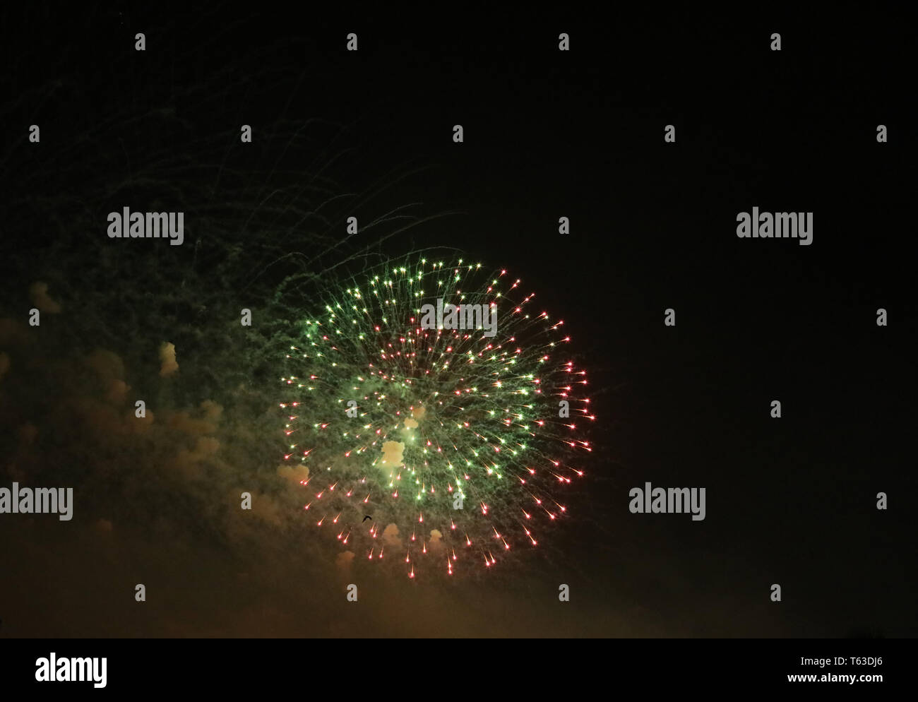 New Year's Eve fireworks and rockets on New Year's Day Stock Photo - Alamy