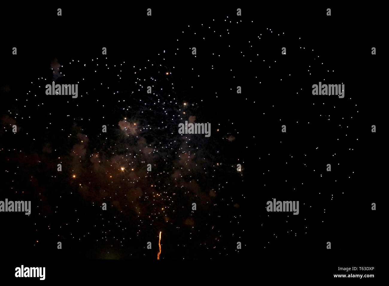 New Year's Eve fireworks and rockets on New Year's Day Stock Photo - Alamy