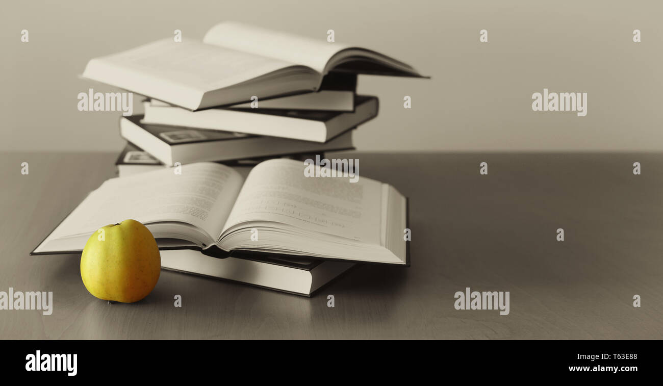 Books sepia hi-res stock photography and images - Alamy