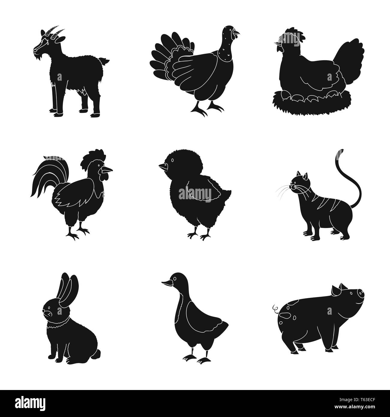 Vector illustration of ranch and organic icon. Collection of ranch and ...