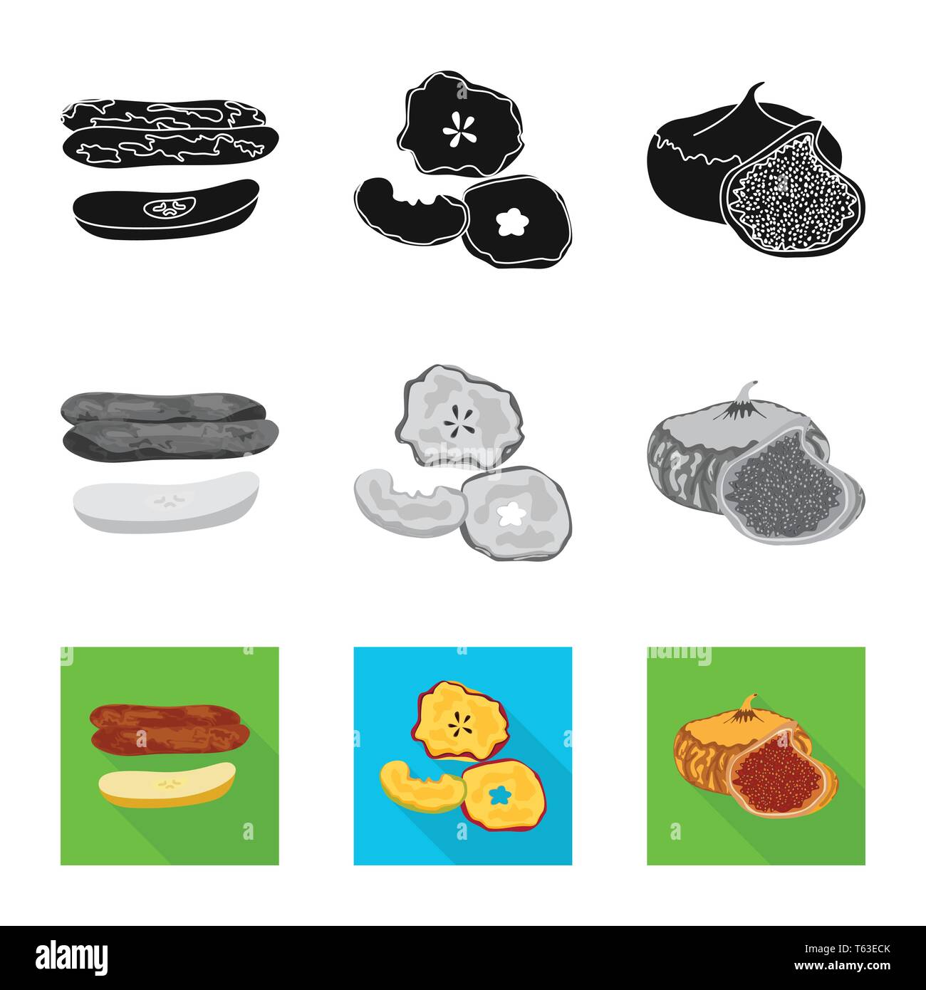 Vector design of food and raw logo. Collection of food and nature stock ...