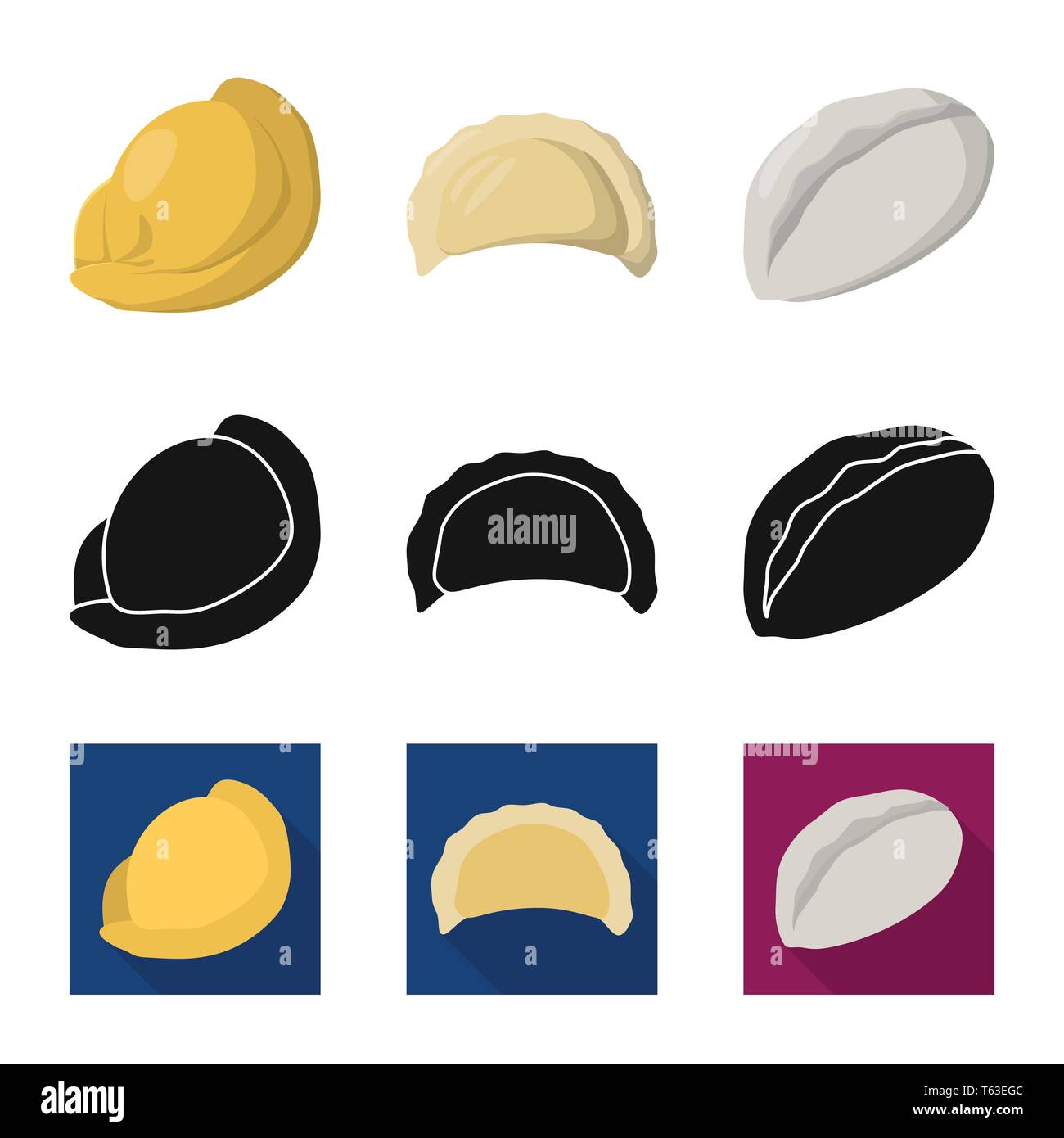 Vector illustration of products and cooking logo. Set of products and ...