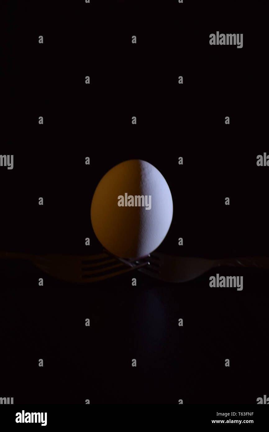 Egg under single light source Stock Photo - Alamy