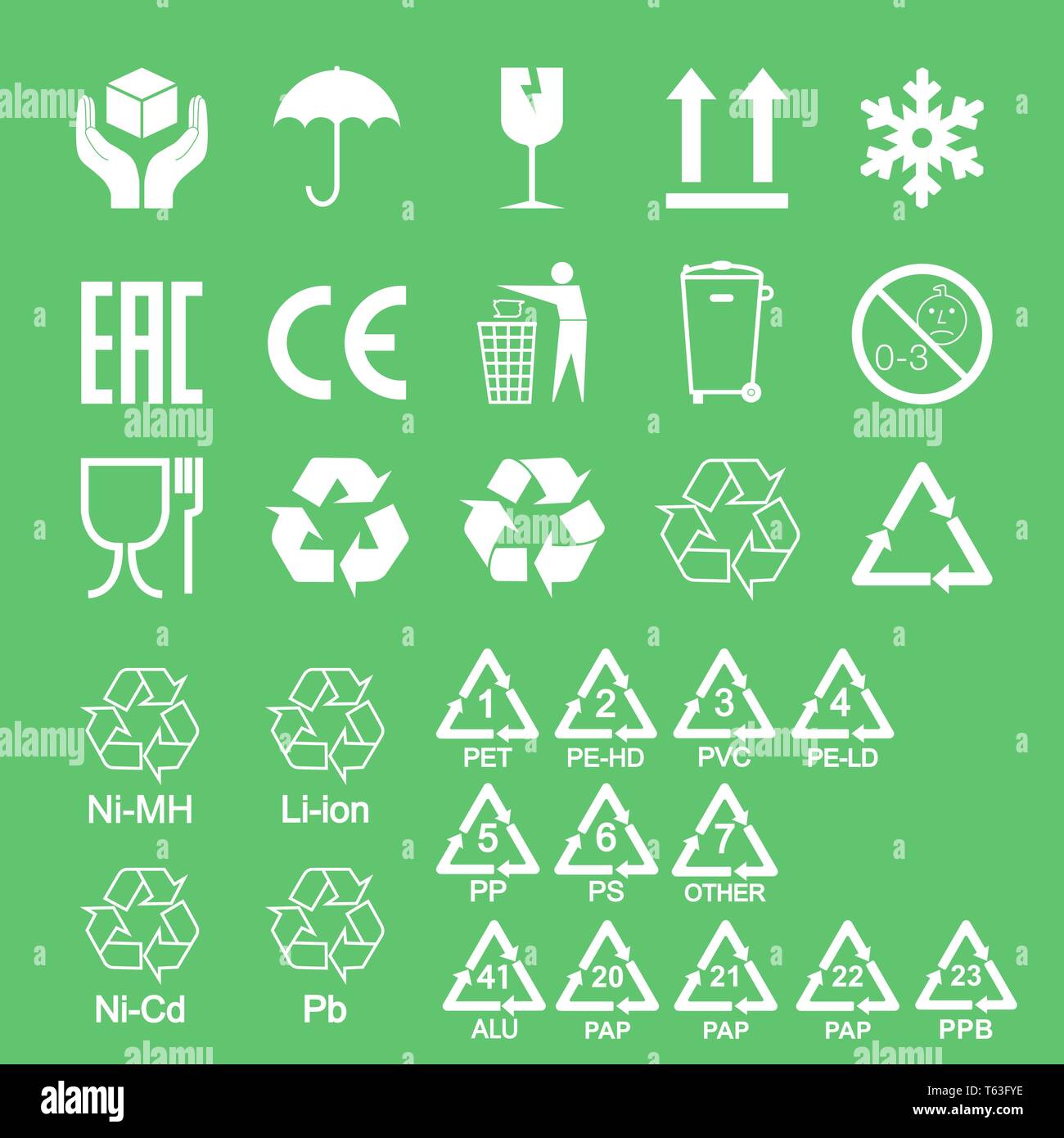 Vector illustration, flat design. Packaging icons, package signs set Stock Vector Image & Art ...