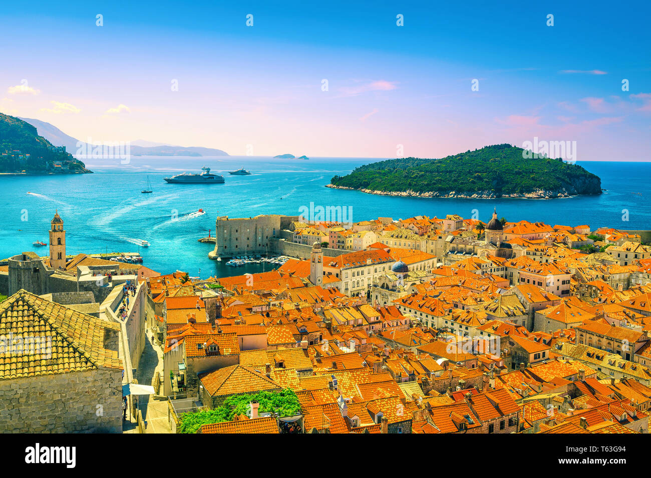 Popular mediterranean touristic city. Fantastic view from the city ...