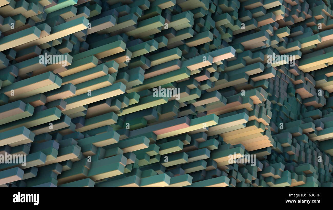 Abstract cubic 3D rendered landscape Stock Photo - Alamy