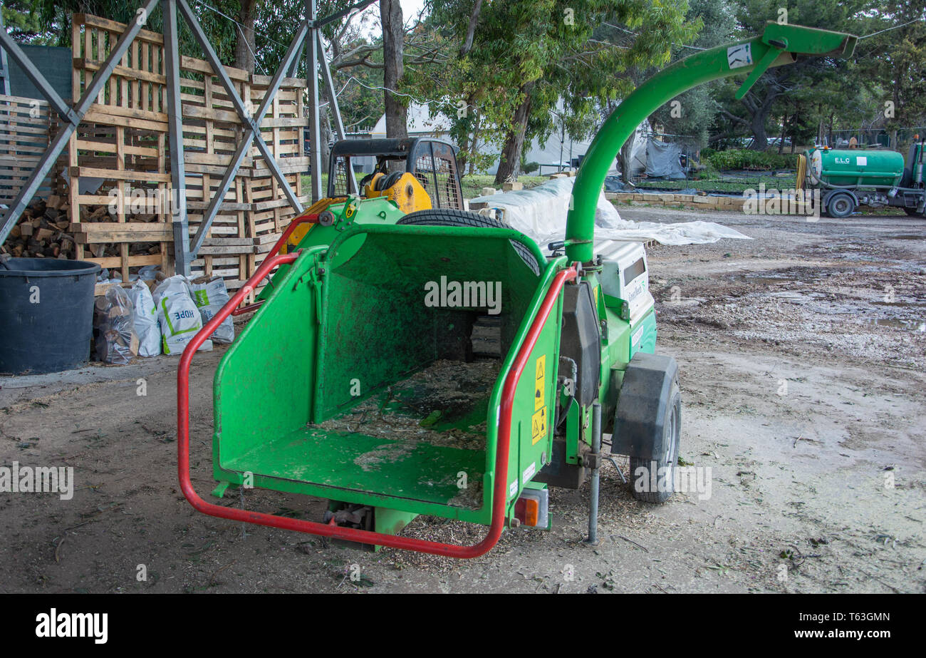 Chipping or shredding machine Stock Photo - Alamy