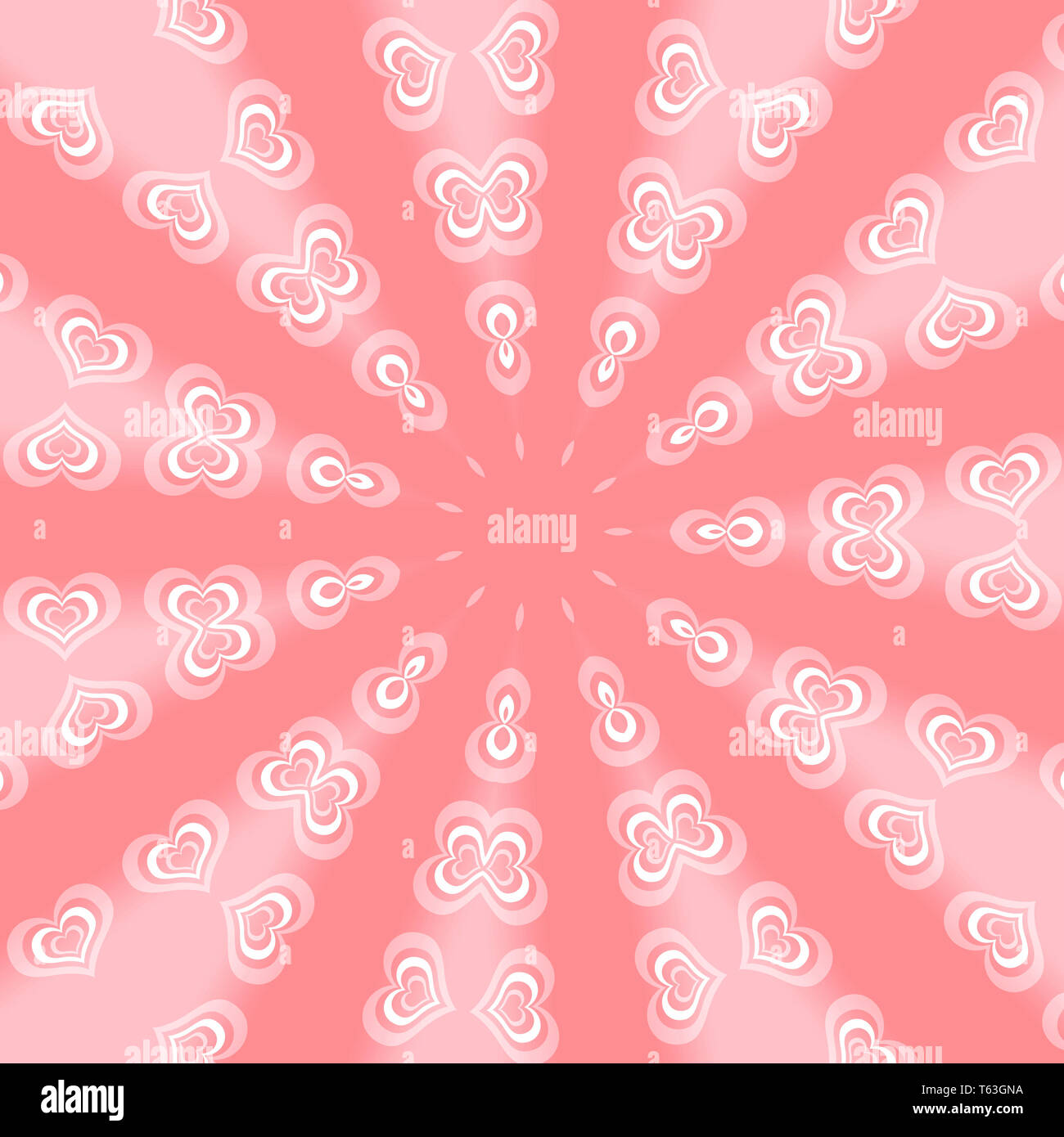 Pink background with abstract hearts Stock Photo - Alamy