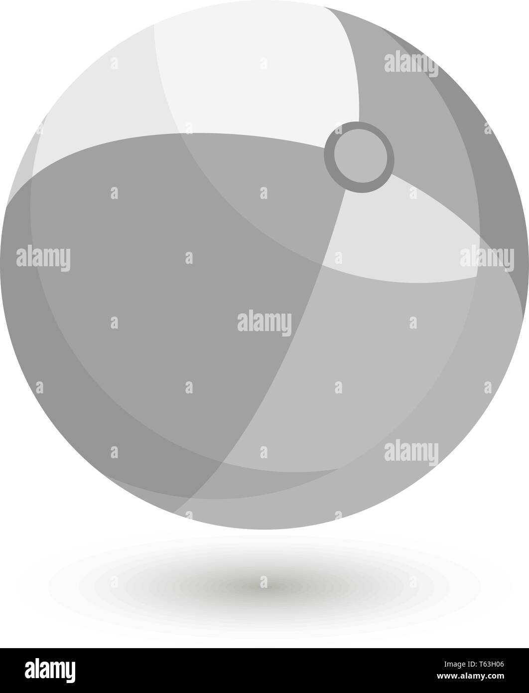 Monochrome cartoon inflatable ball. Striped beach ball isolated on ...