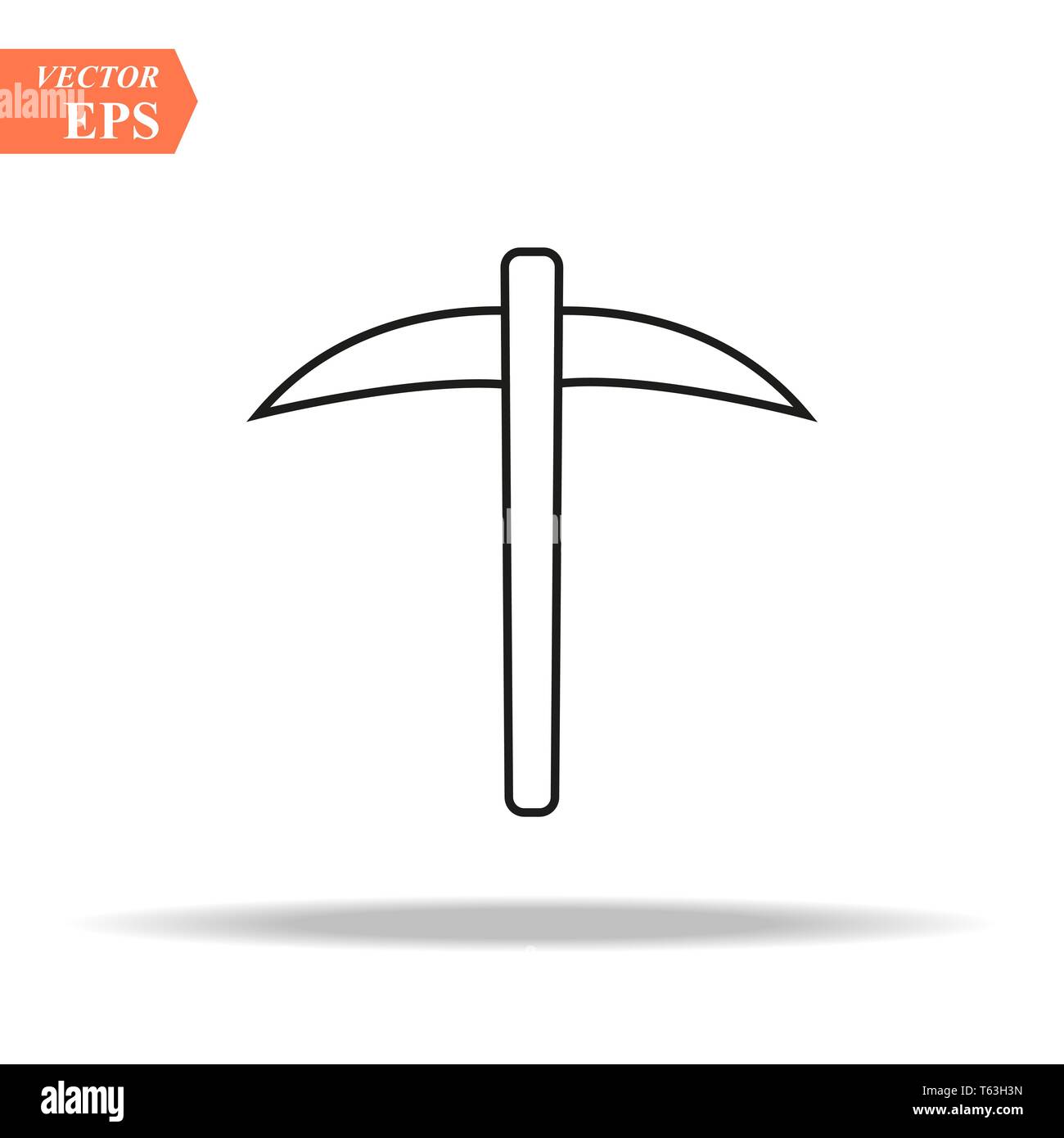 Pick line icon vector pickax flat sign symbols logo illustration ...