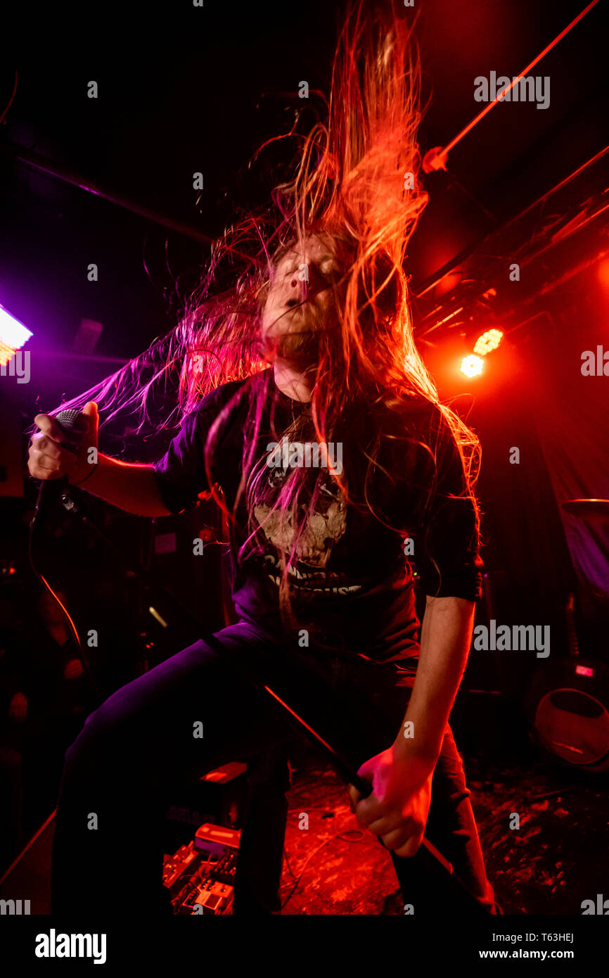 Norway, Bergen - April 26, 2019. The Norwegian black metal band ...