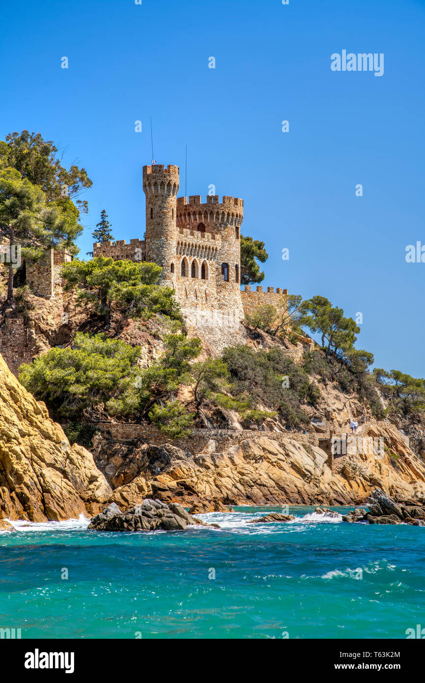 Castillo d'en Plaja castle, Lloret de Mar, Costa Brava, Catalonia ...
