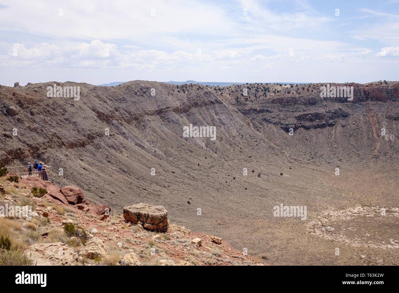 Meteor Crater or Barringer Crater at Arizona desert, USA Stock Photo ...