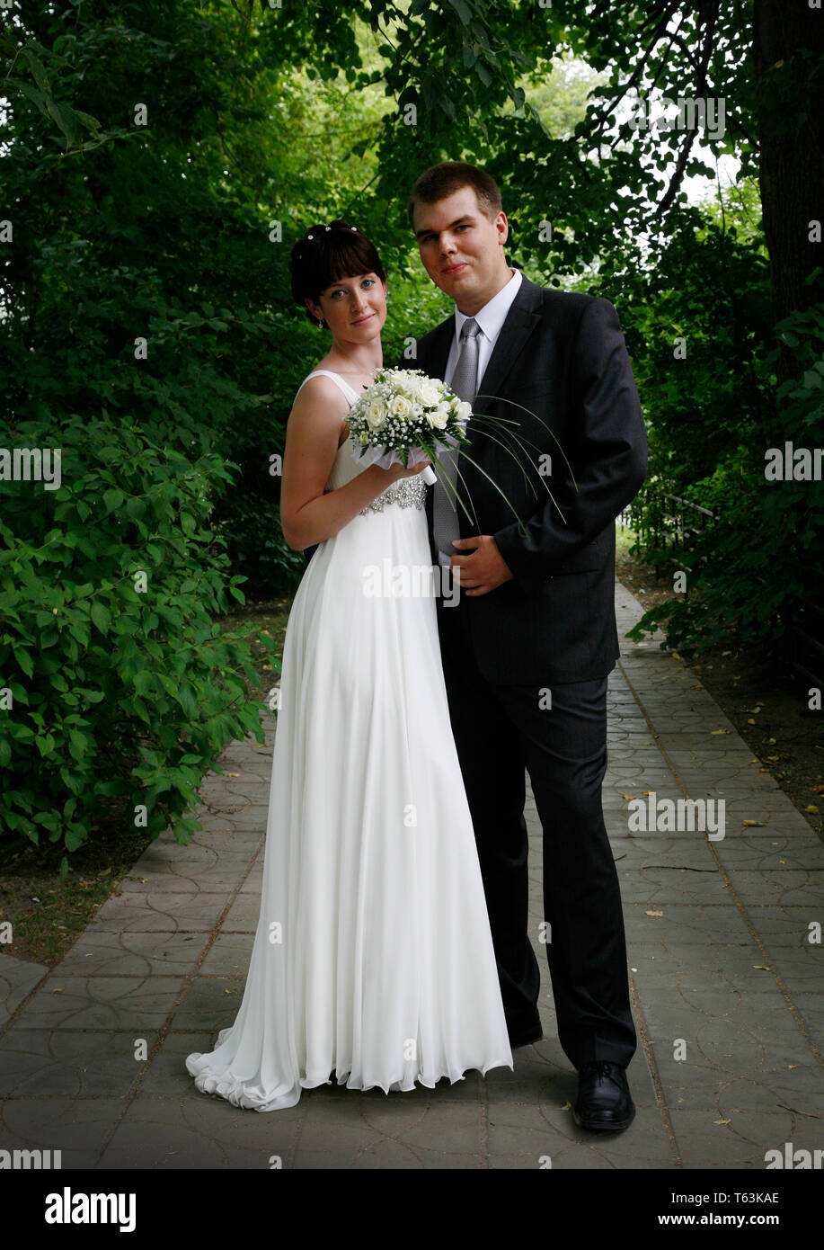 Beautiful groom and bride Stock Photo - Alamy
