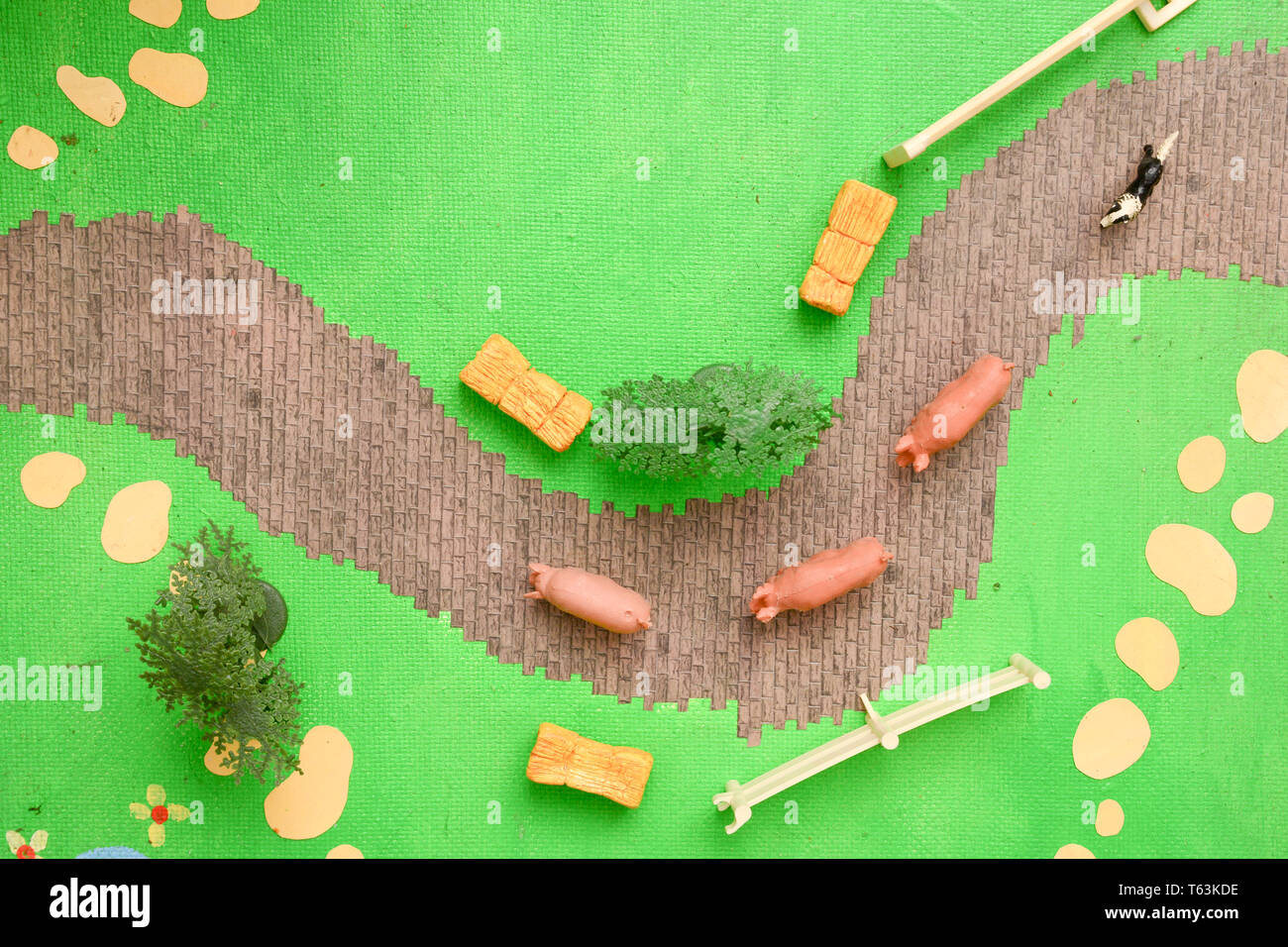 Overhead view of livestock farm Stock Photo - Alamy