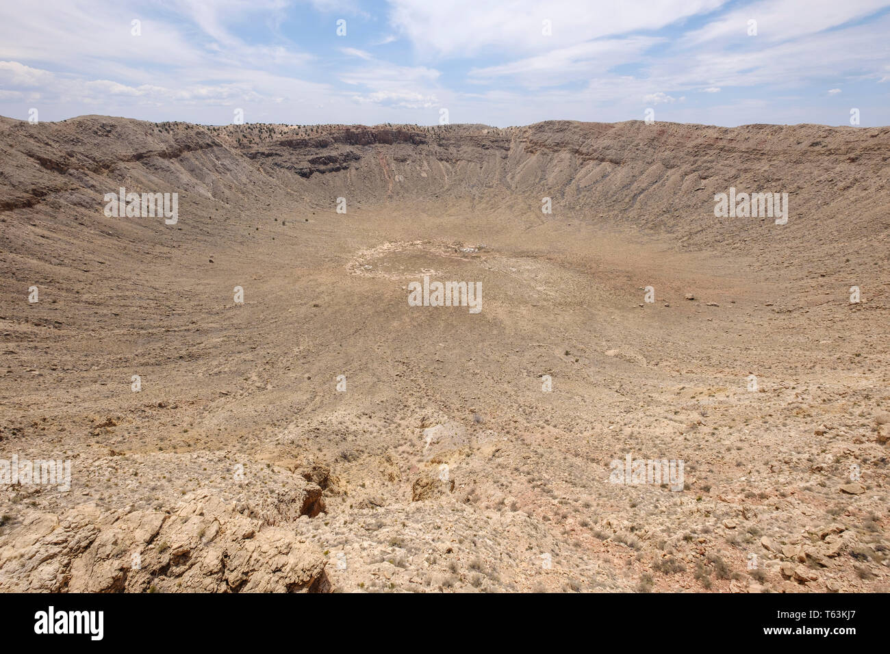 Meteor Crater or Barringer Crater at Arizona desert, USA Stock Photo ...