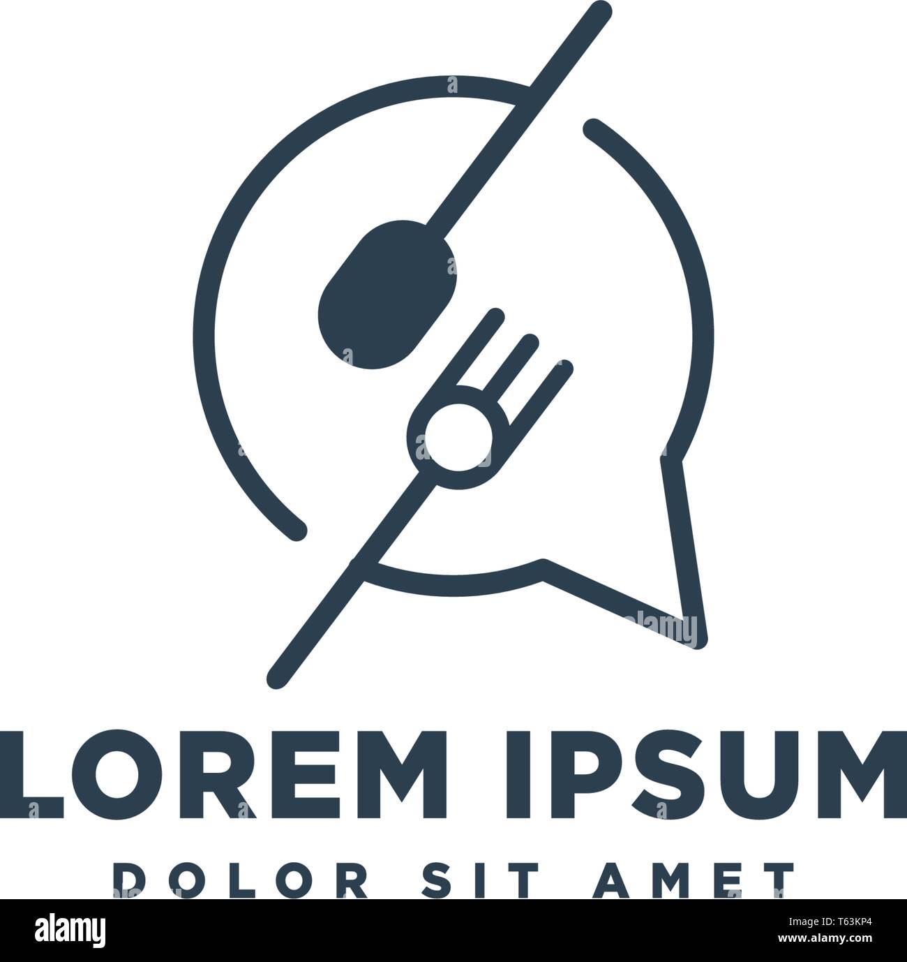 food chef logo design vector icon element, logo set download Stock ...