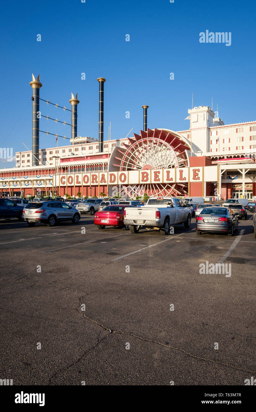 Colorado Belle Hotel & Casino is a steamboat shaped buiding on the ...