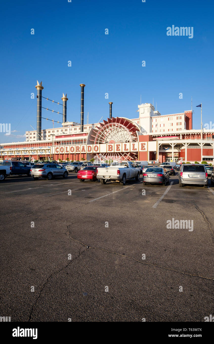 Colorado Belle Hotel & Casino is a steamboat shaped buiding on the ...