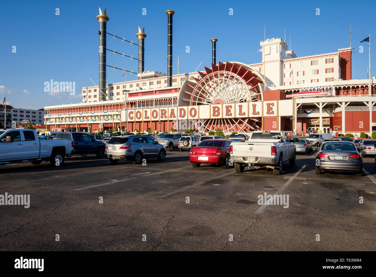 Colorado Belle Hotel & Casino is a steamboat shaped buiding on the ...