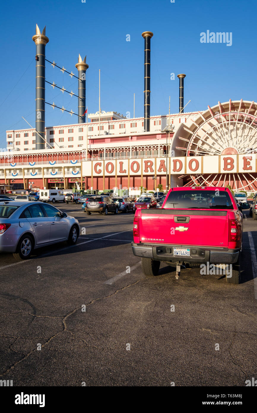 Colorado Belle Hotel & Casino is a steamboat shaped buiding on the ...
