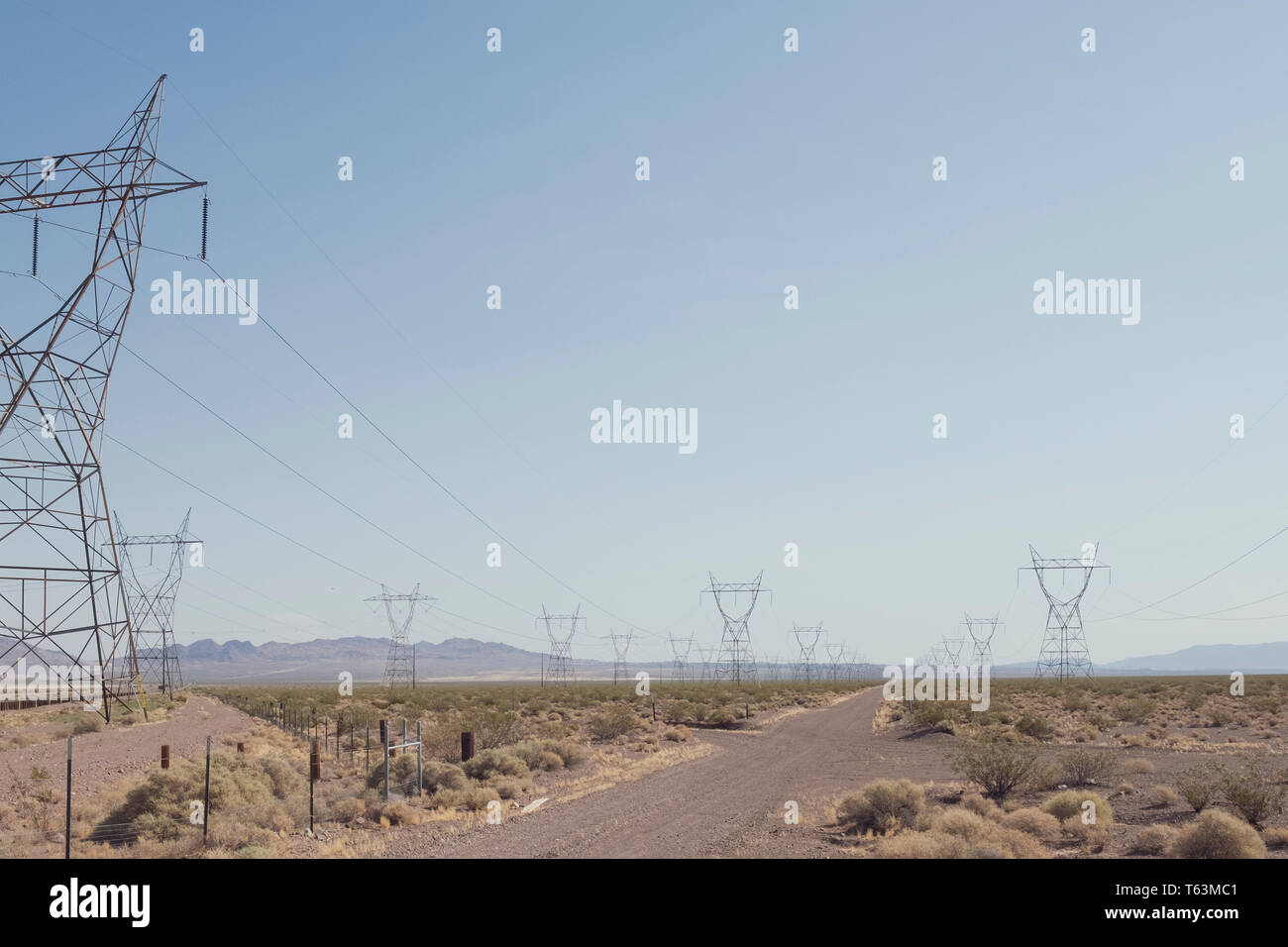 High voltage power lines in Arizona, USA Stock Photo - Alamy